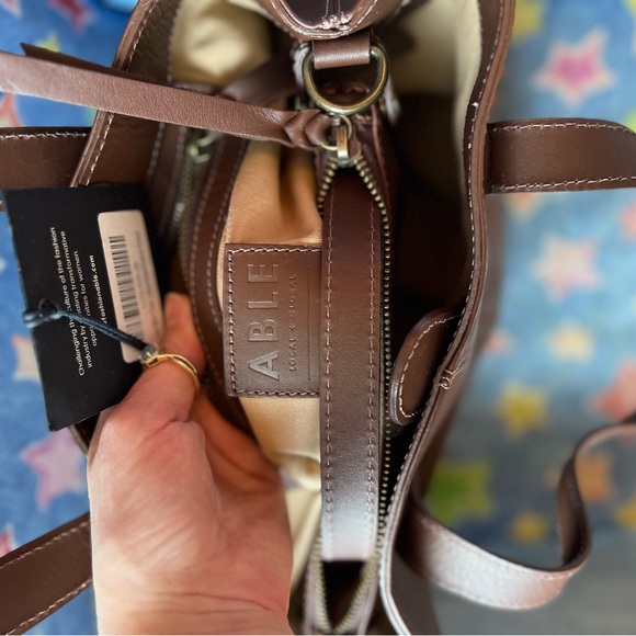 Able | Bags | Able Brown Leather Tote Minimalist Design | Poshmark